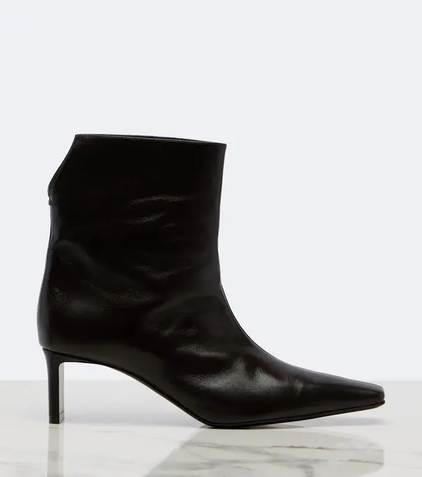 Khaite Ona Leather Ankle Boots