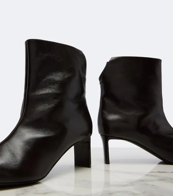 Khaite Ona Leather Ankle Boots