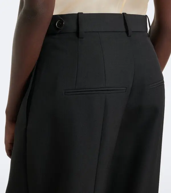 Khaite Dugan Pleated Virgin Wool Straight Pants