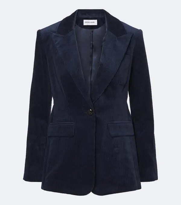 Veronica Beard Livvy Cotton Corduroy Blazer - Navy