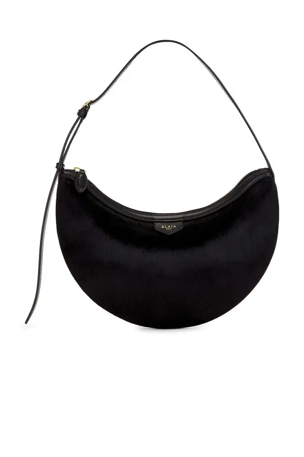 Alaïa Demi Lune Haircalf Bag - Noir