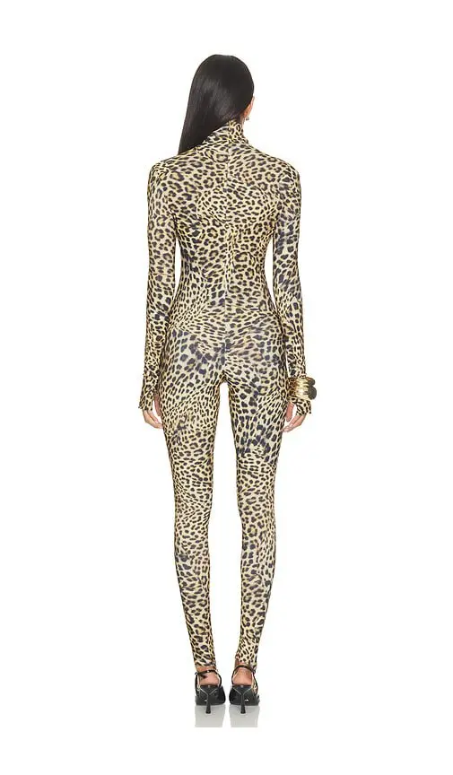 Norma Kamali Long Sleeve Slim Fit Turtle Catsuit With Footie In Multi