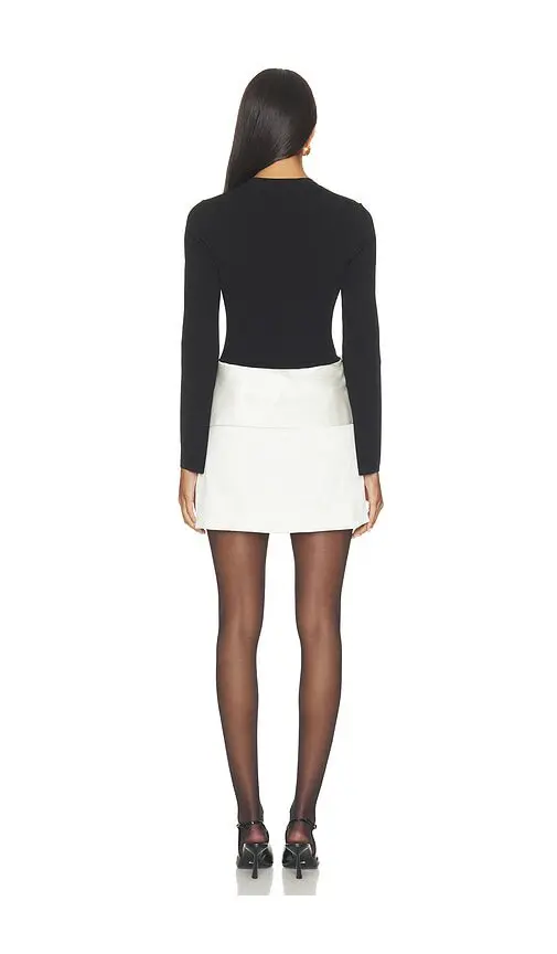 Simkhai Noel Long Sleeve Mini Dress In Black & White