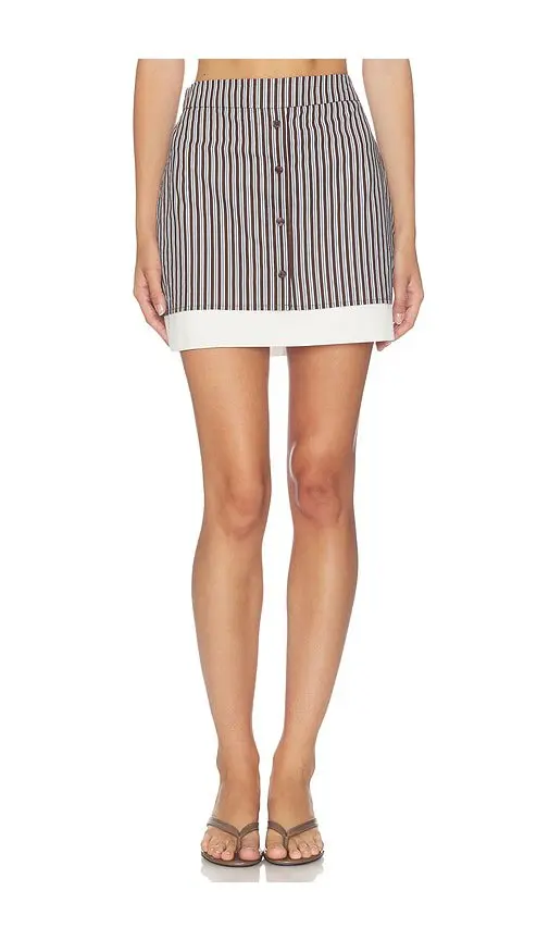 Line & Dot X Chandler Skirt In Brown - Brown Multi