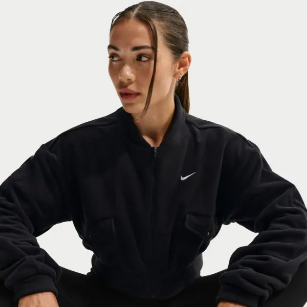 Nike One Therma-fit Fleece Bomber Jacket - Black