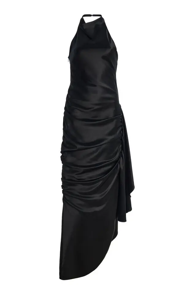 Paris Georgia Mase Ruched Satin Maxi Dress