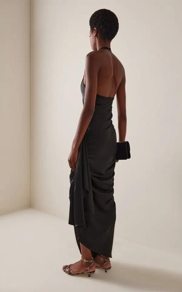 Paris Georgia Mase Ruched Satin Maxi Dress