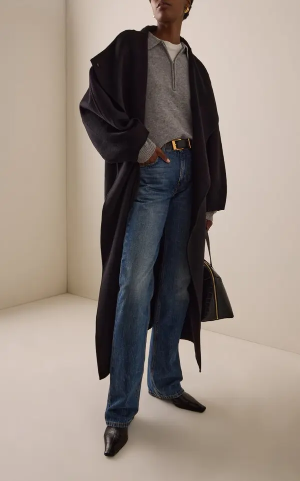 THE FRANKIE SHOP Leroy Funnel-neck Wool-blend Coat