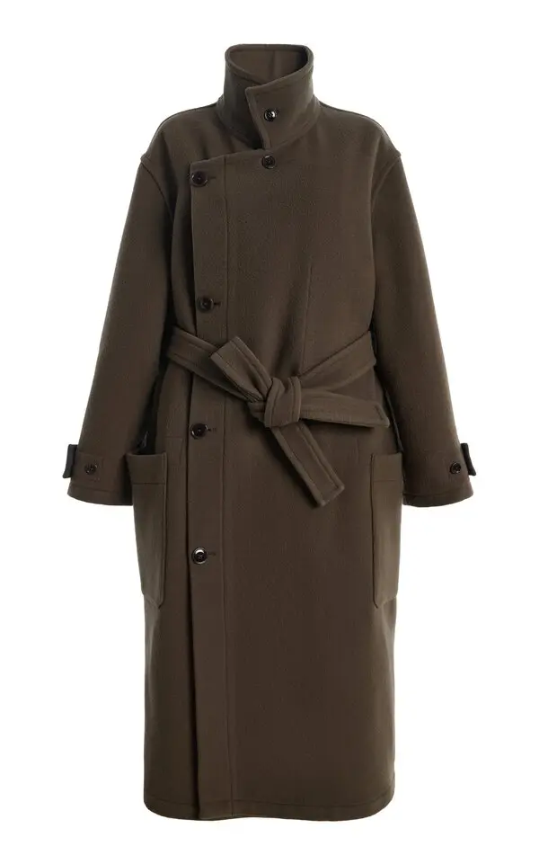 LEMAIRE Wrap Cotton Trench Coat - Olive