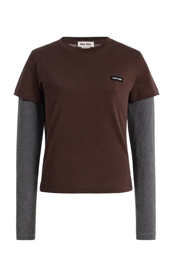 Miu Miu Layered Jersey Top