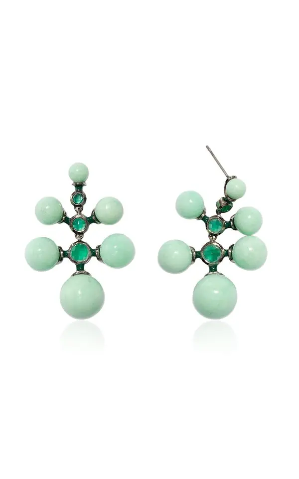 Nak Armstrong Radiant Earrings Sterling Silver Chrysoprase Earrings