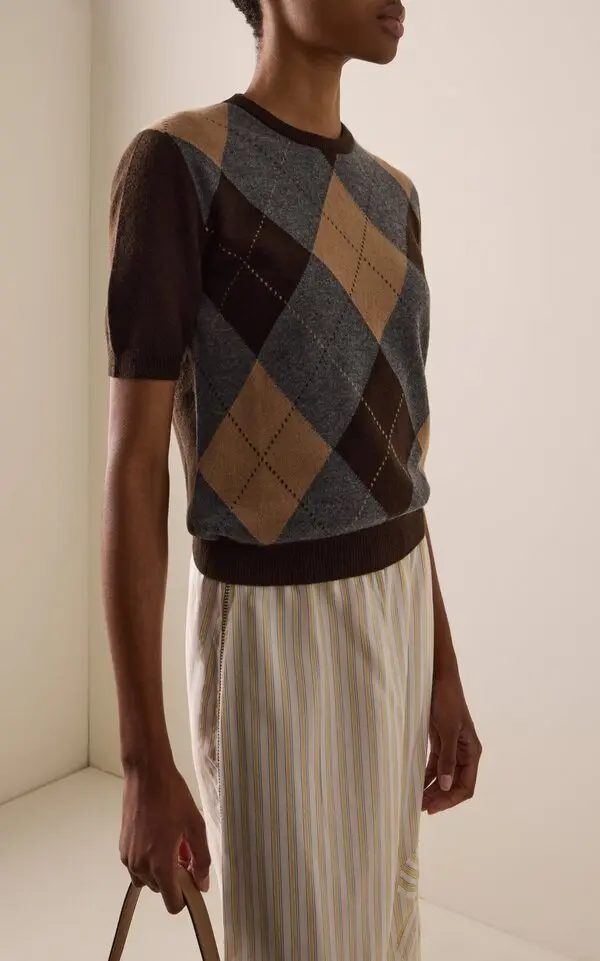 Prada Argyle Cashmere Top