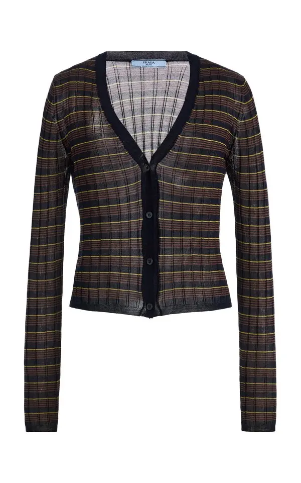 Prada D Wool-silk Cardigan - Stripe
