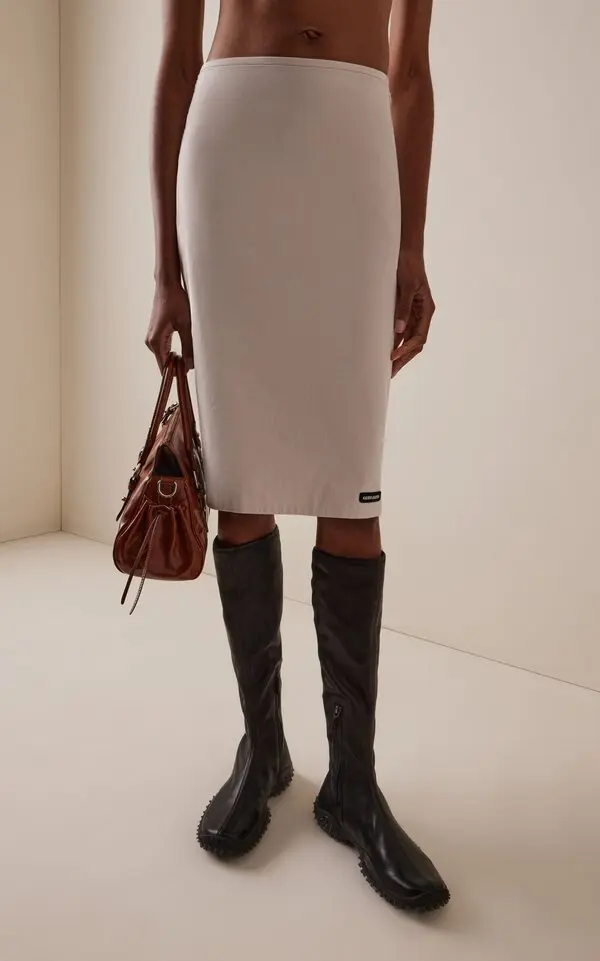 Miu Miu Cotton-blend Poplin Midi Skirt