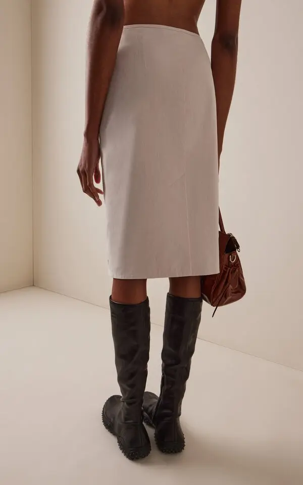 Miu Miu Cotton-blend Poplin Midi Skirt