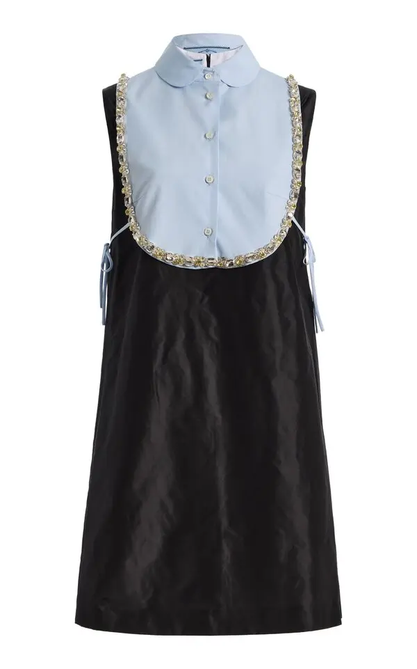 Prada Embellished Silk Mini Dress