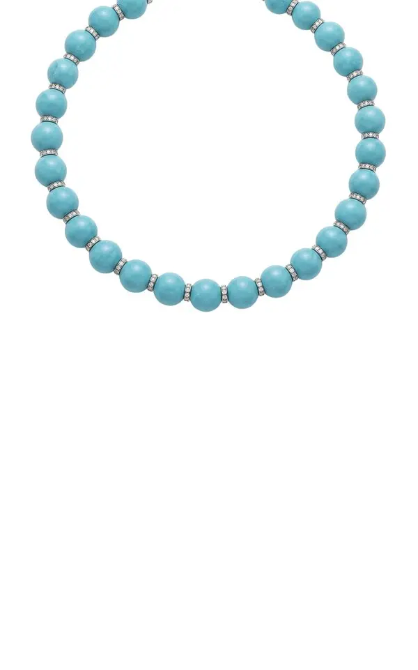 JENNA BLAKE 18k Yellow Gold, Turquoise And Diamond Necklace