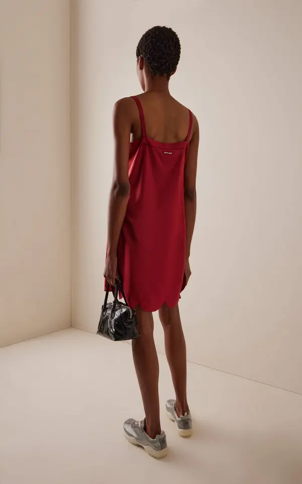 Miu Miu Embroidered Silk Mini Dress