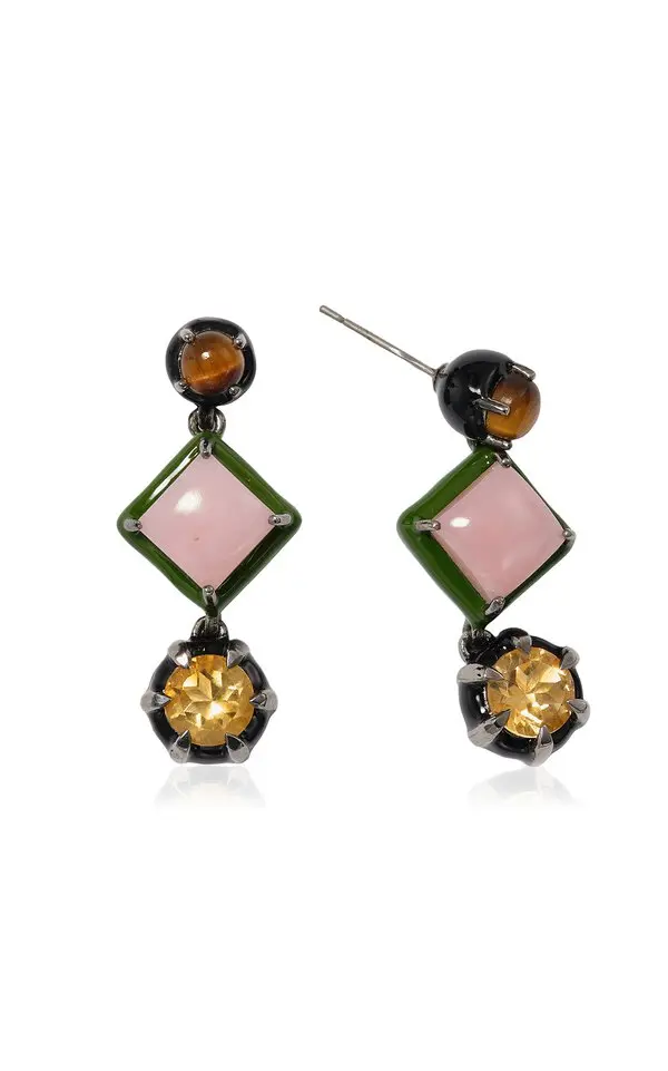 Nak Armstrong Trophy Sterling Silver Opal Earrings