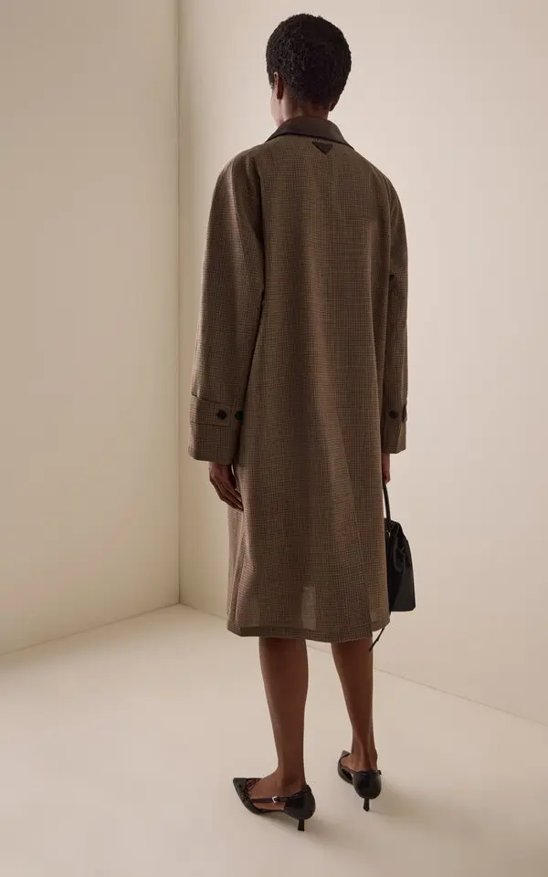Prada Houndstooth Wool Coat