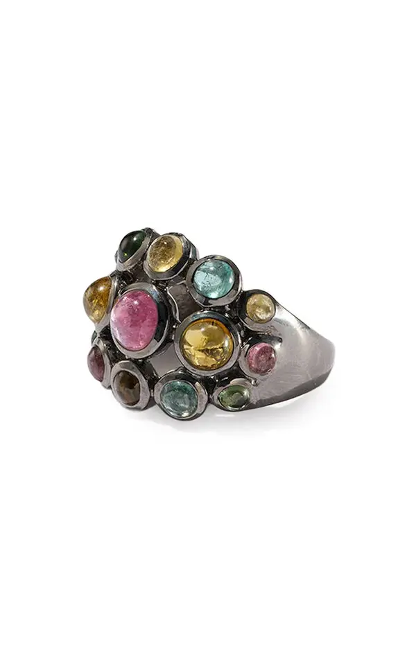 Nak Armstrong Dot Dome Sterling Silver Tourmaline Ring