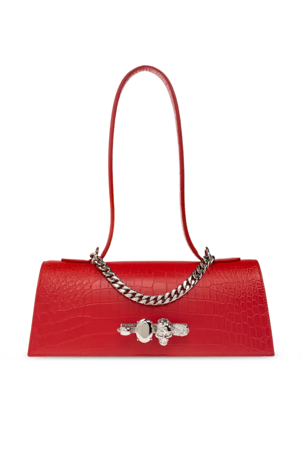 Alexander McQueen Jewelled’ Leather Bag - Red