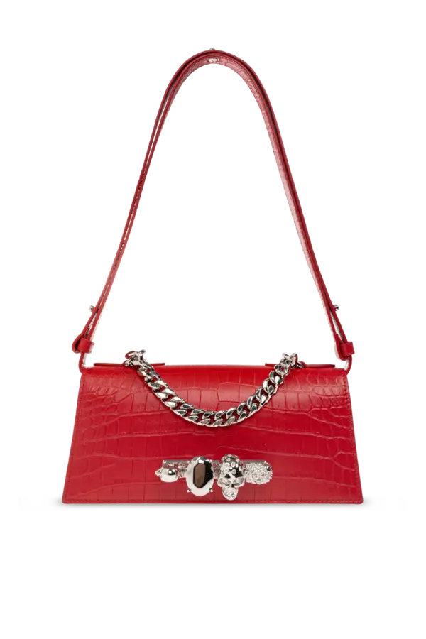 Alexander McQueen Jewelled Mini’ Leather Bag - Red