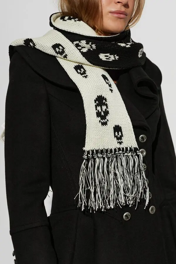 Alexander McQueen Cotton Scarf With A Distinctive Skull Motif