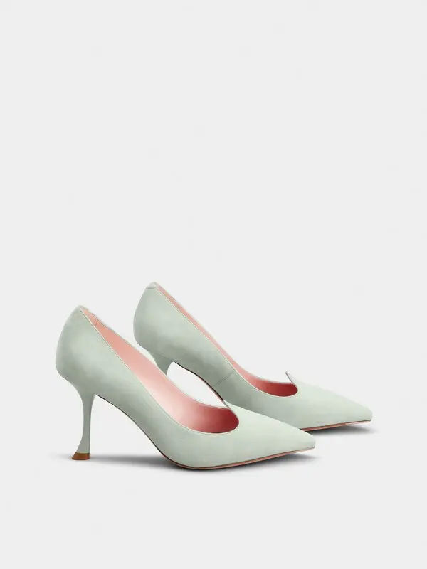 ROGER VIVIER I Love Vivier Pumps In Suede - Green
