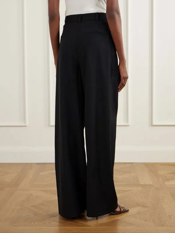 LIBEROWE Mika Pleated Wool Straight-leg Pants