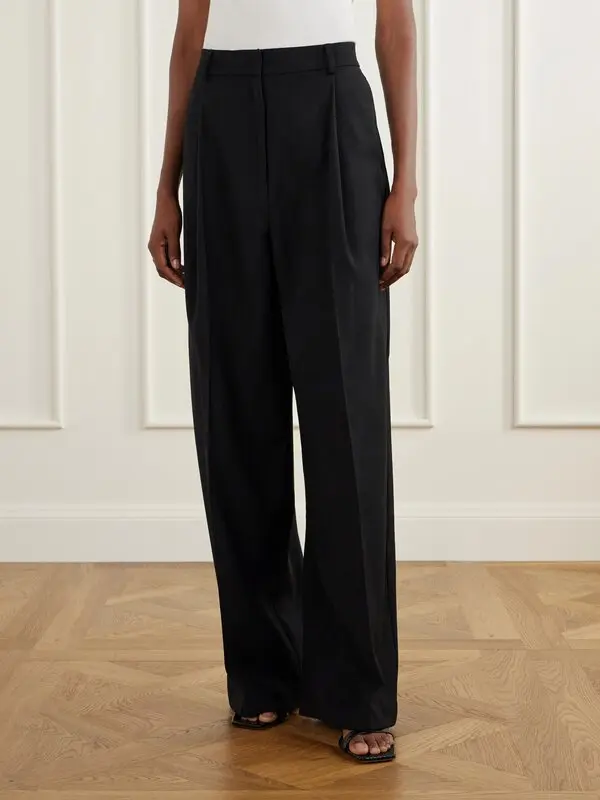 LIBEROWE Mika Pleated Wool Straight-leg Pants
