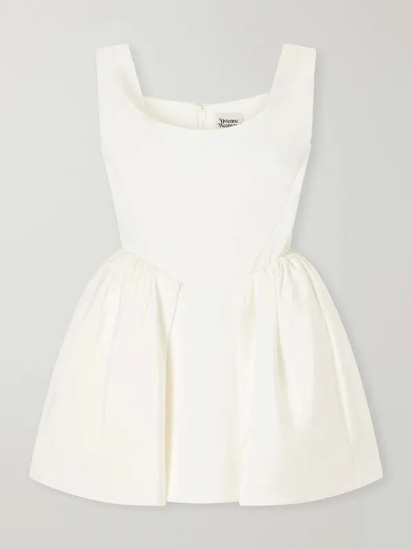 VIVIENNE WESTWOOD Bagatelle Off-the-shoulder Gathered Faille Mini Dress - White