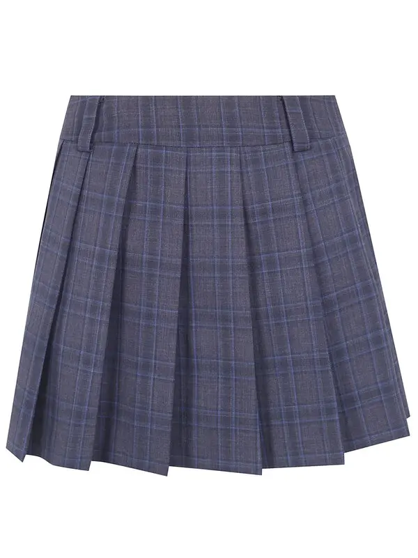 DUNST Pleated Mini Skirt "pleats Mini Checked Skirt