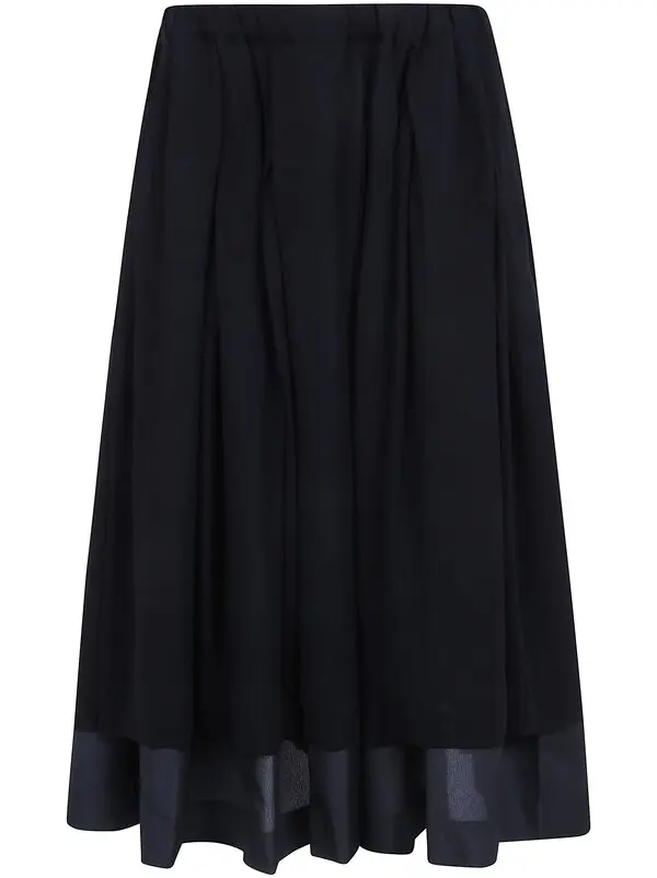 Comme Des Garçons Midi Skirt Polyester Tropycal - Black
