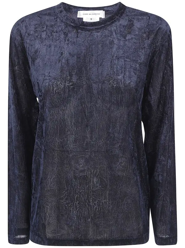 Comme Des Garçons Shirt Thin Roundneck Polyester Mesh Velour Washer