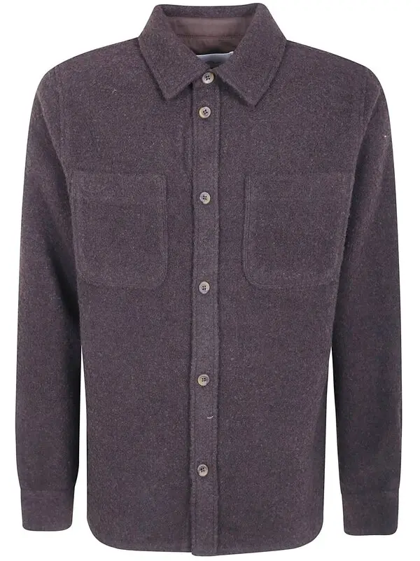 LES DEUX Jacket Boucle Overshirt - Brown