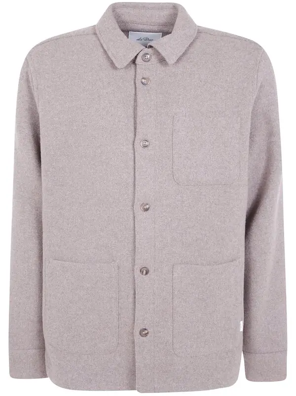 LES DEUX Wool Overshirt - Brown