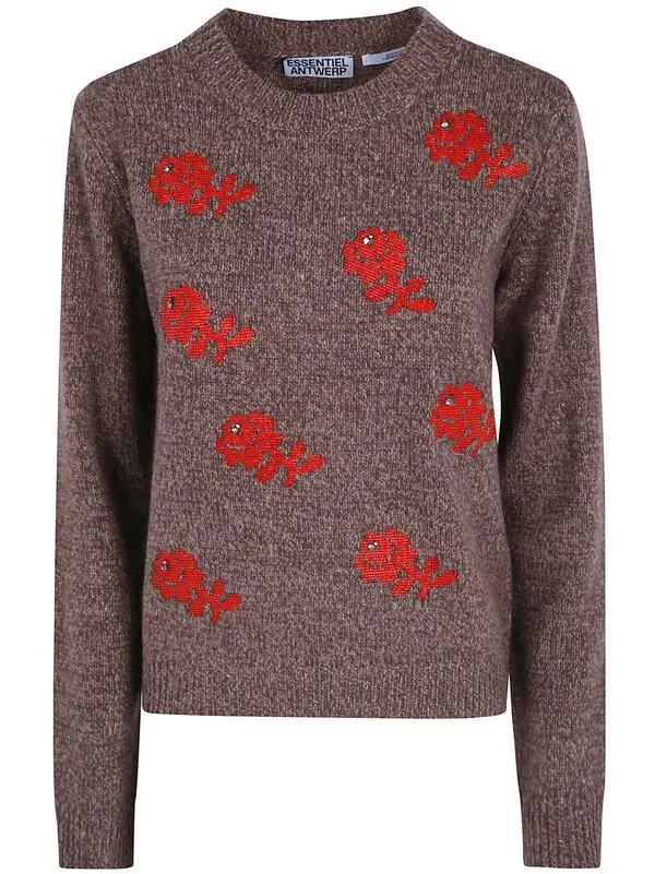 Essentiel Antwerp Embroidered Pullover "korine - Beige