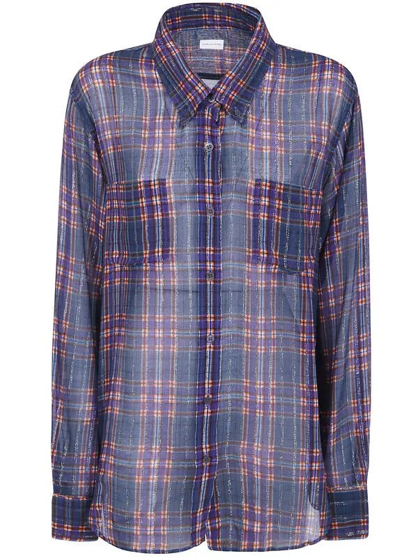 Dries Van Noten Shirt Plaid "cheers - Blue