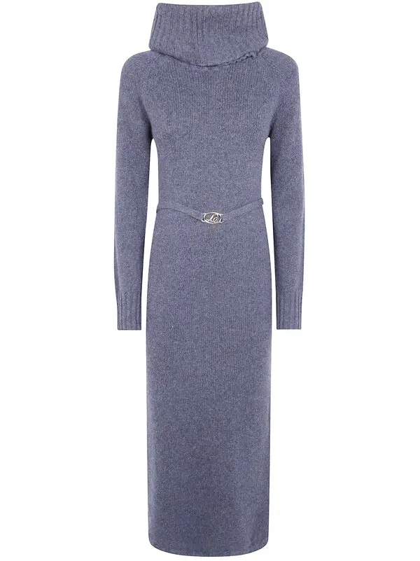 TWINSET Long Sleeve Turtleneck Dress