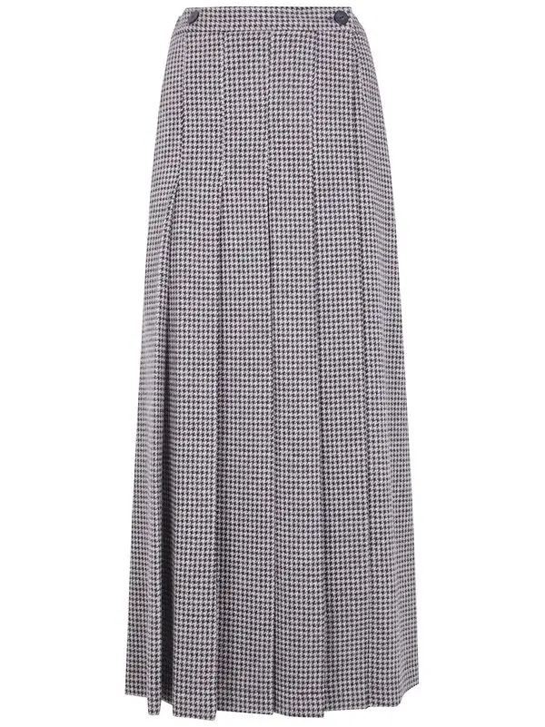 Harris Wharf London Long Plated Skirt Patterned Moleskin