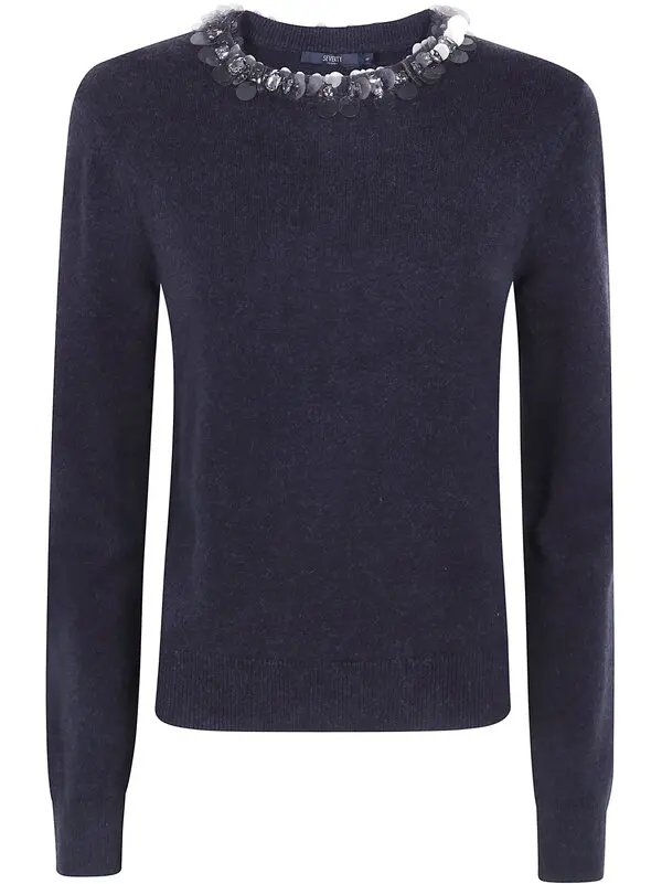 Seventy Sweater Round Neck Appliques