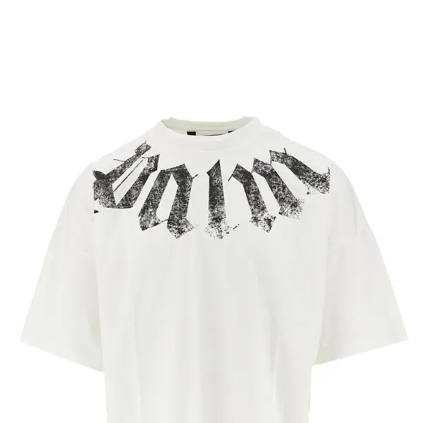 Palm Angels Neck Logo Looe Fit T-hirt - White