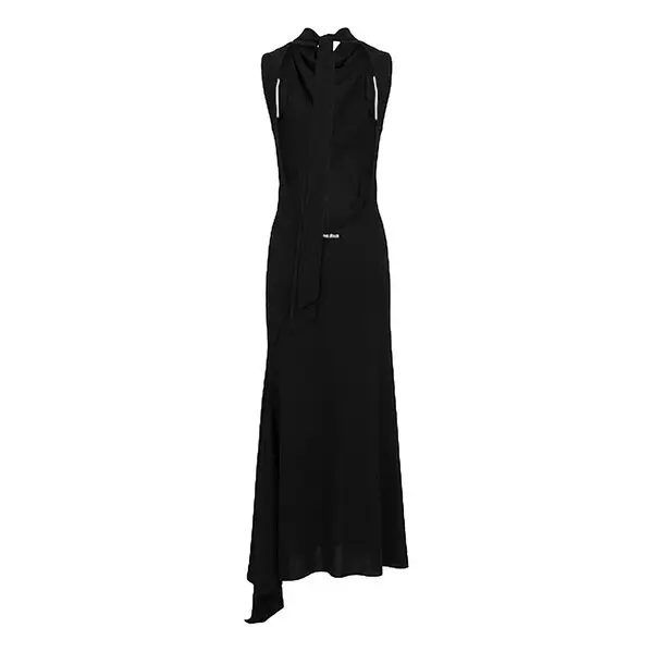 Attico Scooped Back Wool Long Dress
