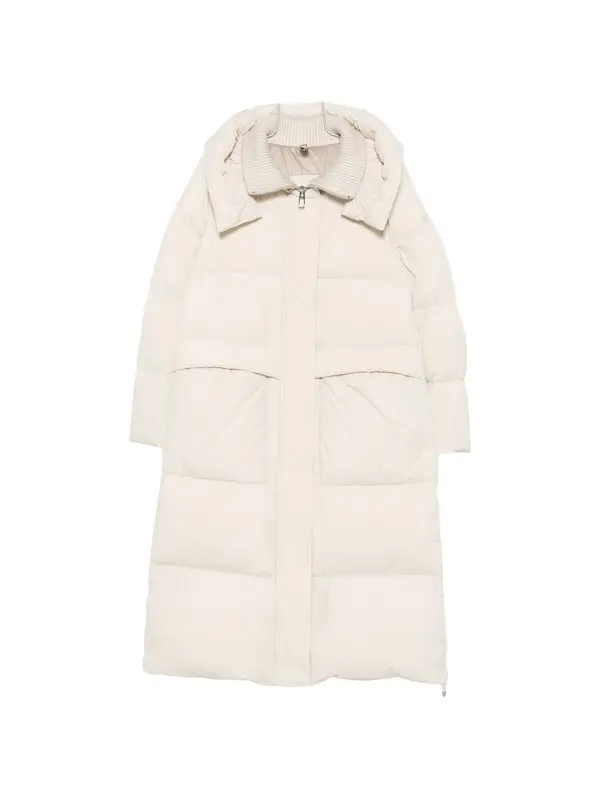 DUNO Long Quilted Parka - White
