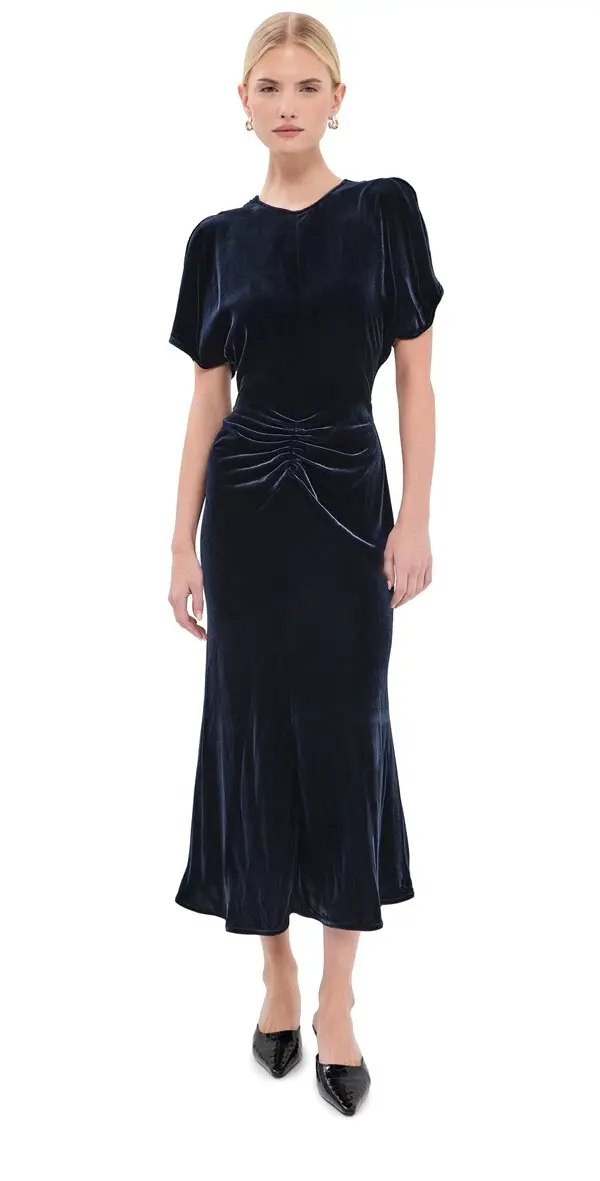 Victoria Beckham Bela Midi Dress - Navy