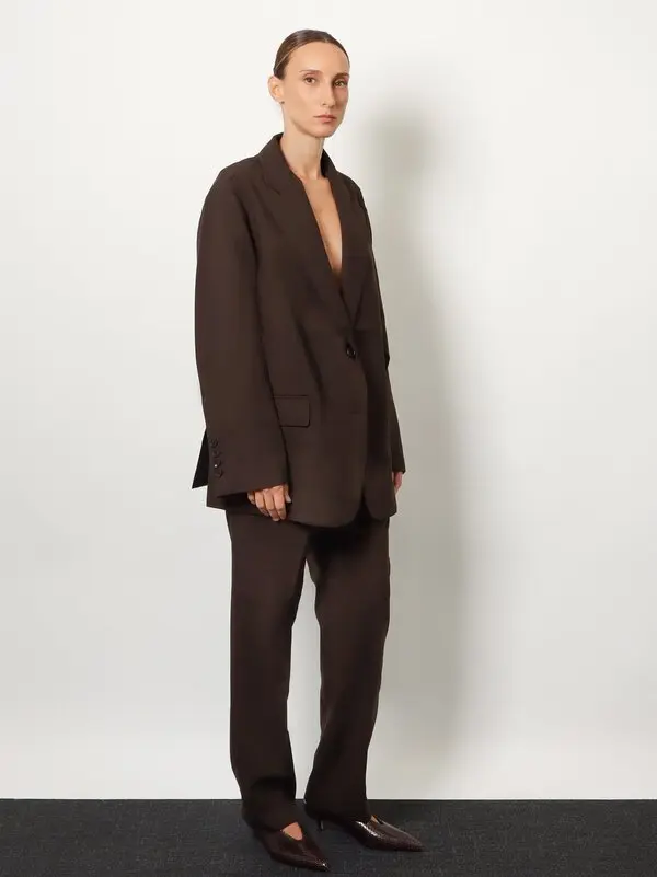 THE FRANKIE SHOP Bea Oversized Blazer - Brown