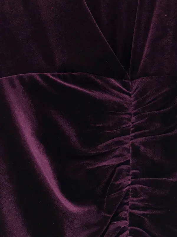 ACTUALEE Velvet Dress With Drapery