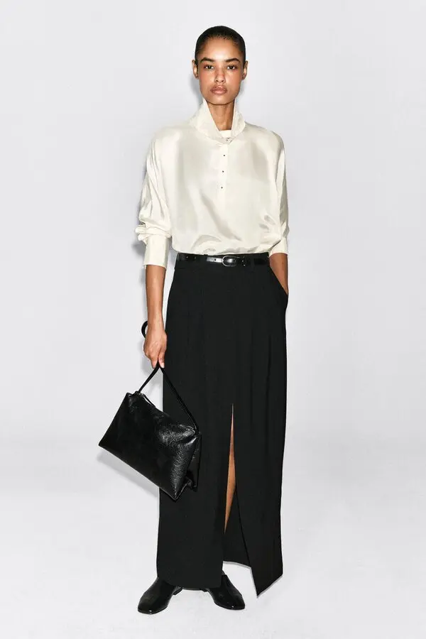 Cos Pleated Tailored Maxi Skirt