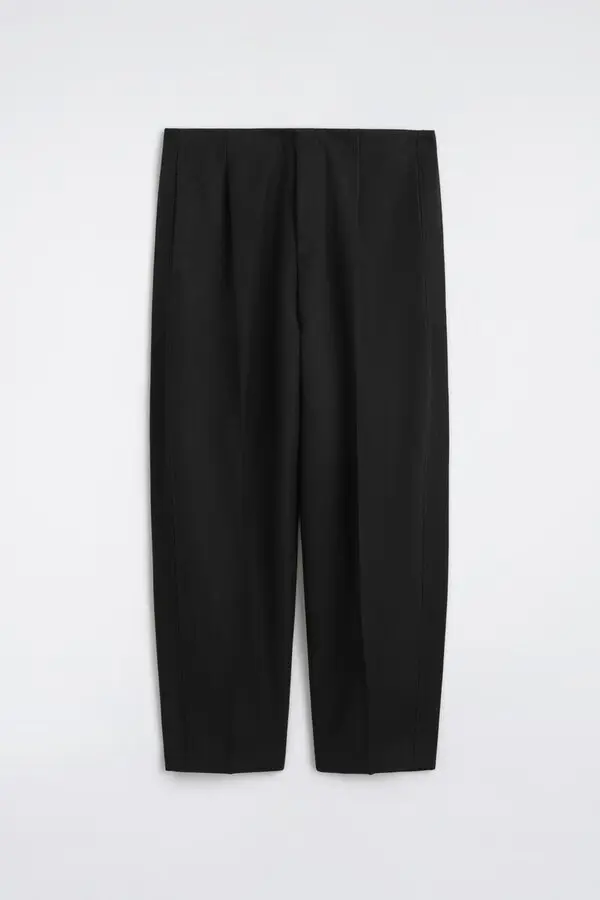 Cos Wool Regular-fit Barrel-leg Tuxedo Pants